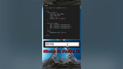 Shake Input With Html And Css Motion Easy Programming Shorts Youtube