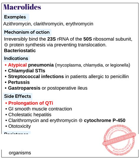 Macrolides Medicine Keys For MRCPs