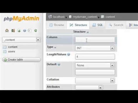 Modifying Table Columns In PhpMyAdmin YouTube