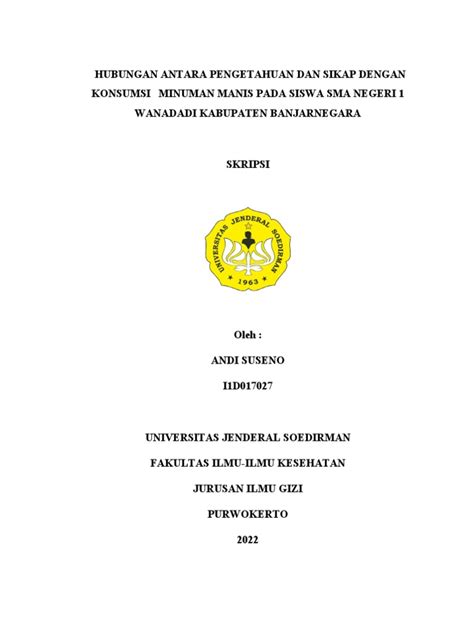 Draft Skripsi Andi Suseno I1d017027 Hubungan Antara Pengetahuan