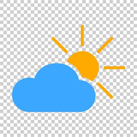 Premium Vector Weather Forecast Icon In Flat Style Sun With Clouds Illustration On Isolated