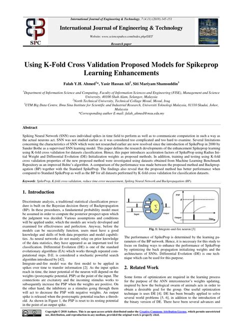 pdf using k fold cross validation proposed models for spikeprop