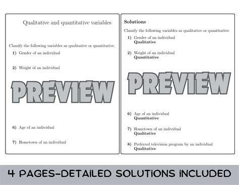 Quantitative Vs Qualitative Worksheet