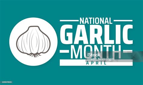 전국 마늘의 달 배경 배너 또는 포스터 디자인 템플릿 매년 4 월에 관찰됩니다 휴일 개념입니다 모든 템플릿 카드 포스터 플래카드 템플릿에 사용할 수 있습니다 2025년에