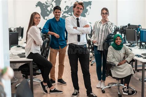 Portrait Of Young Excited Multiethnics Business Team Of Software