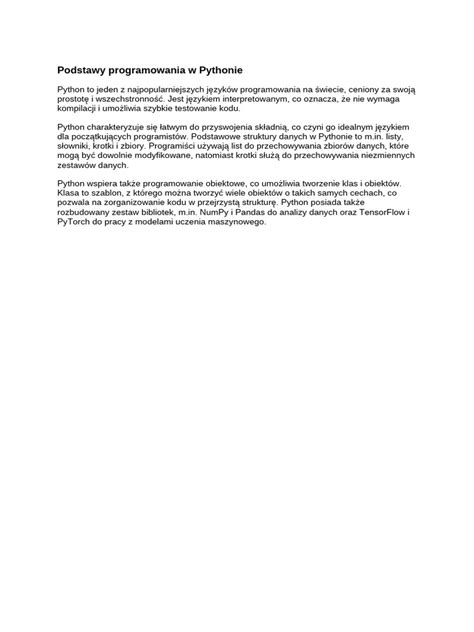 podstawy programowania w pythonie pdf