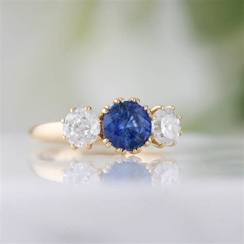 Sapphire And Diamond Three Stone Ring Rocks Jewellers