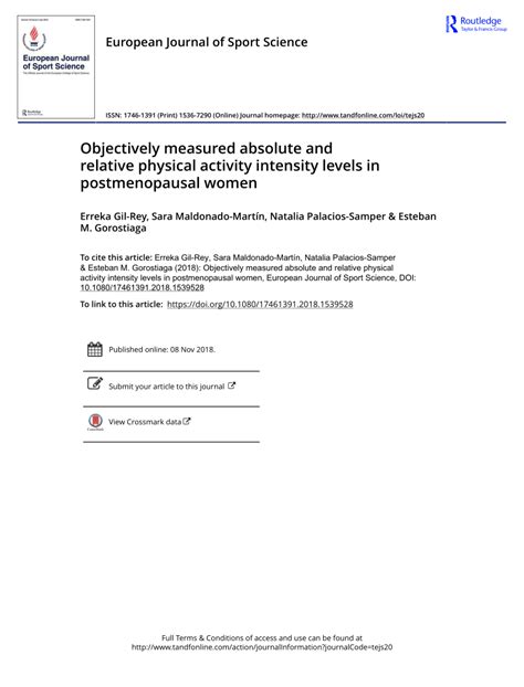 Pdf Objectively Measured Absolute And Relative Physical Activity