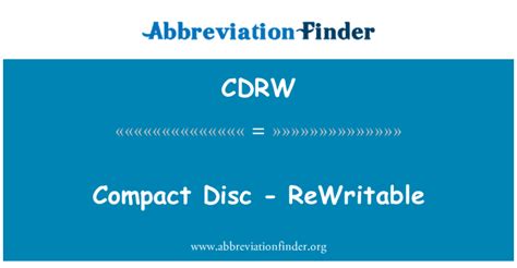 Cdrw Significa Compact Disc Rewritable Compact Disc Rewritable