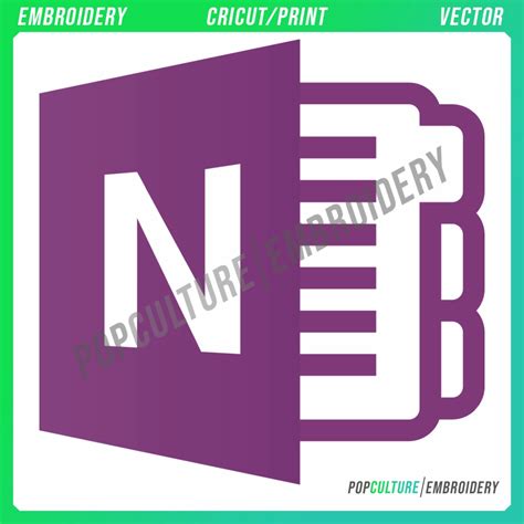 Onenote Icon Official Logo For Embroidery And Vector • Pop Culture Embroidery • 100k Embroidery