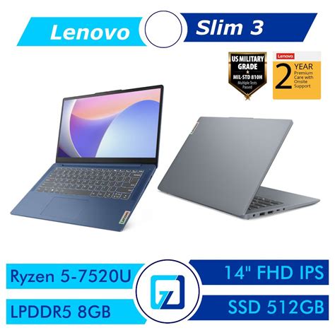 Jual Lenovo IdeaPad Slim 3 14AMN8 Ryzen 5 7520U 8GB 512GB 14" FHD IPS ...