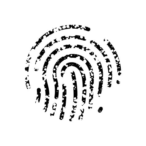 Unique Thumbprint Pictogram Human Finger Print Silhouette Icon Fingerprint Biometric