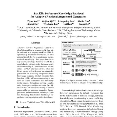 Seakr Self Aware Knowledge Retrieval For Adaptive Retrieval Augmented Generation Acl Anthology