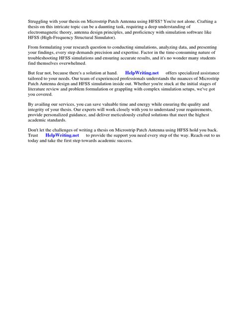 Thesis On Microstrip Patch Antenna Using Hfss Pdf Antenna Radio