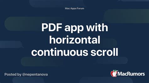 pdf app with horizontal continuous scroll macrumors forums