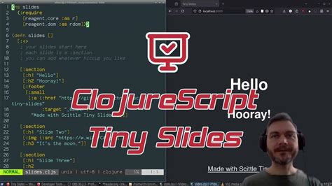 clojurescript tiny slides youtube