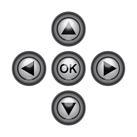 3d Direction Control And Ok Button Icon Set On White Background 44158287 Vector Art At Vecteezy