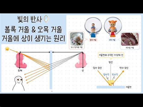중1 빛과 파동 2강 빛의 반사🪞┃볼록 거울과 오목 거울┃거울에 상이 생기는 원리