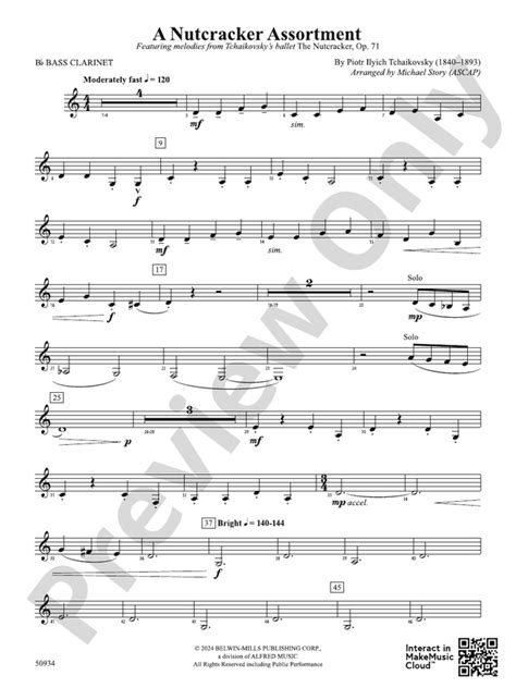 A Nutcracker Assortment B Flat Bass Clarinet B Flat Bass Clarinet Part Digital Sheet Music