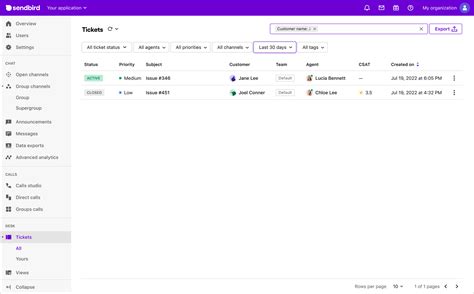 Ticket Search Desk Guide Sendbird Docs