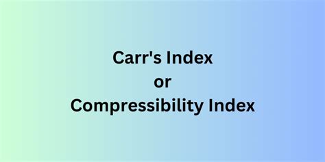 Carrs Index Or Compressibility Index Pharma Topics