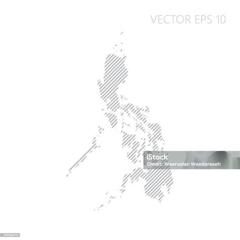 필리핀의 줄무늬 지도입니다 벡터 추상 필리핀 지도 회색 대각선 0명에 대한 스톡 벡터 아트 및 기타 이미지 0명 Capital Region Greater Manila