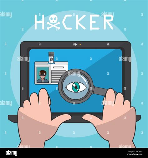 Hacker Using Computer Cyber Attack Stock Vector Images Alamy
