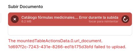 fileupload form field gives unexpected error filament
