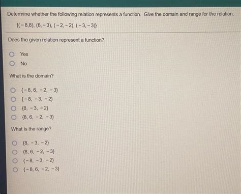 Solved Determine Whether The Following Relation Represents A Chegg