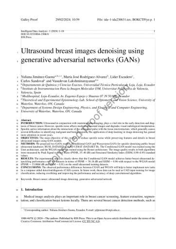 Ultrasound Breast Images Denoising Using Generative