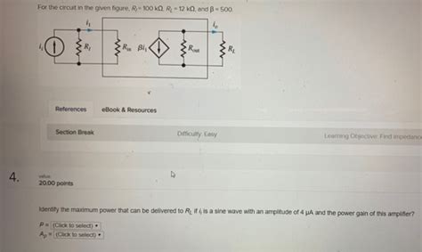 Solved 20.00 points Calculate the g-parameters for the | Chegg.com