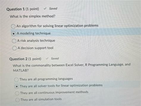 Solved What Is The Simplex Method An Algorithm For Solving