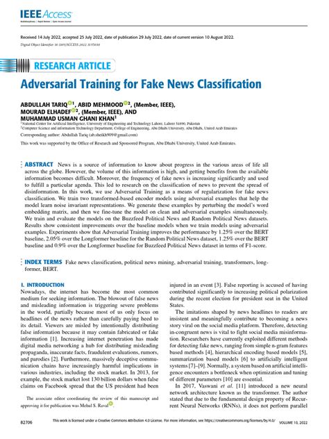 Adversarial Training For Fake News Classification Pdf Cybernetics Machine Learning
