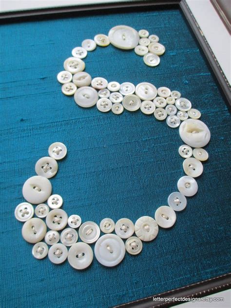 Personalized Button Letter Art Vintage By Letterperfectdesigns Button