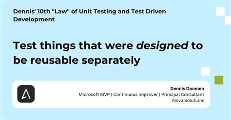 Dennis Doomen On Linkedin Testdrivendevelopment Unittesting Architecture