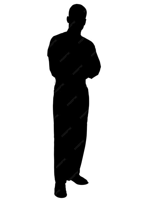 Premium Vector Standing Guy Silhouette Isolated On White Background