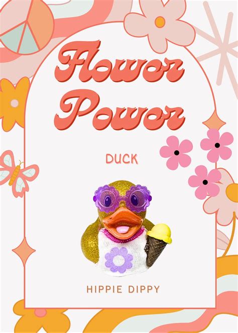 Hippy Dippy The Flower Power Duck Etsy