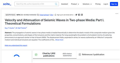 Velocity And Attenuation Of Seismic Waves In Two‐phase Media Part I