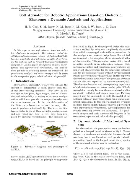 Pdf Soft Actuator For Robotic Applications Based On Dielectric Elastomer Dynamic Analysis And