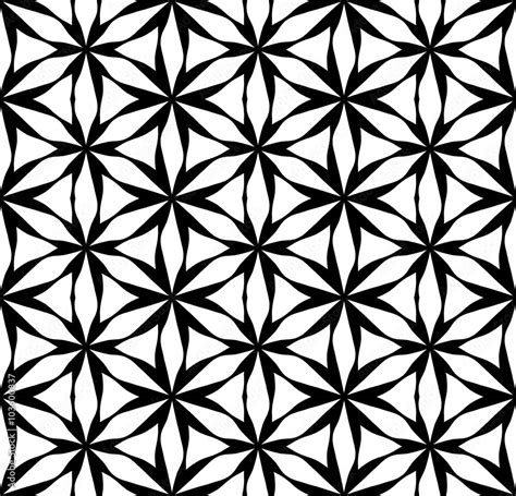 Vector Modern Seamless Geometry Pattern Flower Of Life Black And White Abstract Geometric
