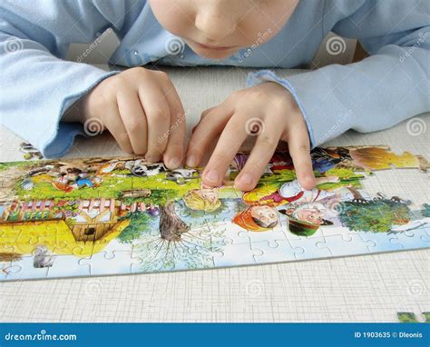 Puzzle Assembling Stock Image Image Of Assembling Mosaic 1903635