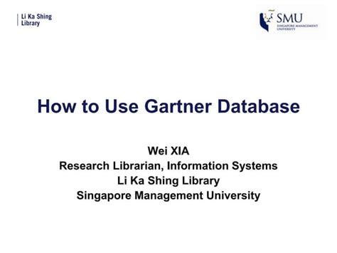 How To Use Gartner Database Pptx