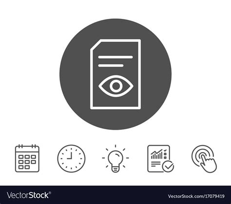 view document line icon open file sign royalty free vector