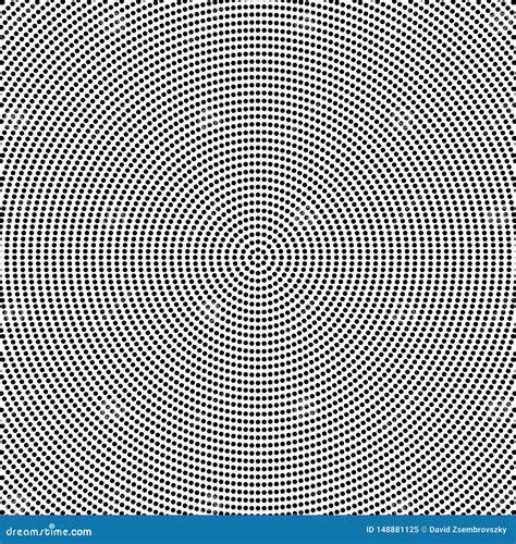 Halftone Monochrome Abstract Circular Dot Pattern Background Design Stock Vector Illustration