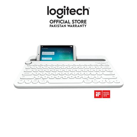 Logitech K480 Bluetooth Multi Device Keyboard For Computers Tablets And Smartphones White
