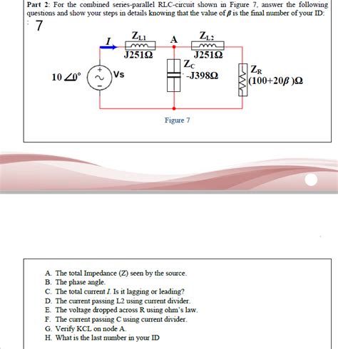 Solved Part For The Combined Series Parallel RLC Circuit Chegg