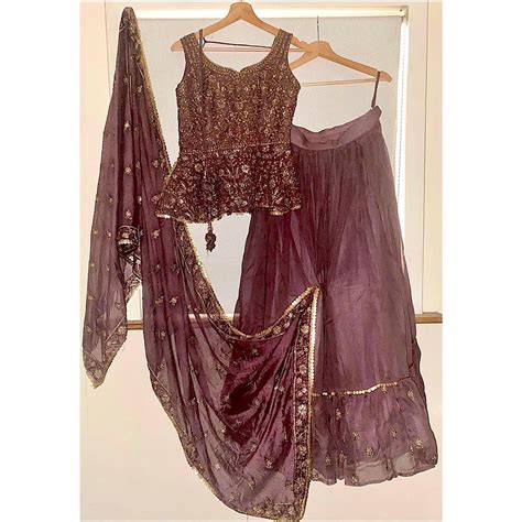 Brand New Purple Lehenga Choli With Gold Embroidery Depop