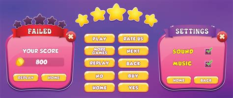 Level Selection Game Menu Scene With Buttons Loading Bar And Stars Pro