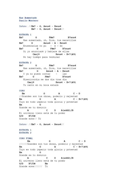 Acordes Y Letra De Has Aumentado Pdf Salmos