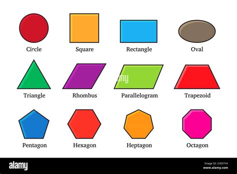 Colorful Basic Geometric Shape Illustration With Circle Square